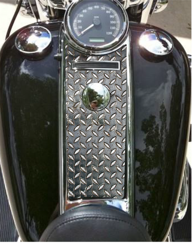 Rustic Diamond Plate Look Road King Console Dash Panel insert. Fits 08 ...
