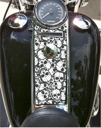 Black & White Skulls Road King Console Dash Panel insert. Fits 08 to 23 ...