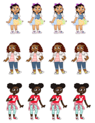 Assorted Girls Sticker | BELLEDIANNACO