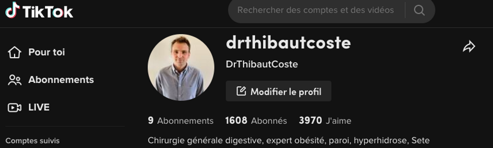 Le Dr Thibaut Coste sur TikTok