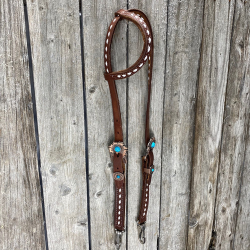 Quick Change Headstall w White Buckstitch | Kay Equine