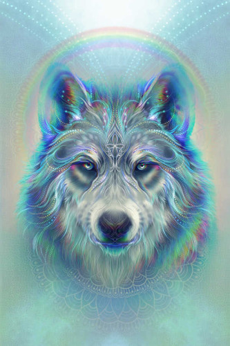 WOLF Visionary Art Animals print by Andrea Dawn | Blue Apples