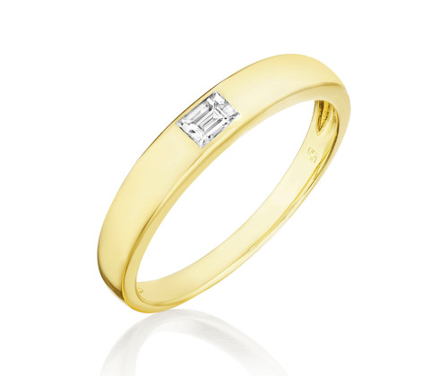 .10ct Emerald Cut Inset Diamond Ring | Jewelers Resource