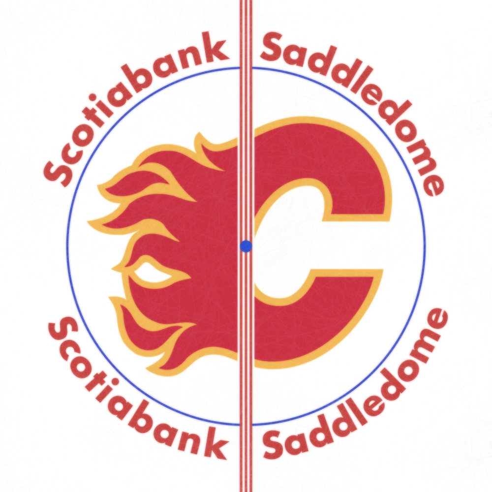 Calgary Flames 2024 (Unused) Center Ice and Rink Layout | TheFaceoff.net