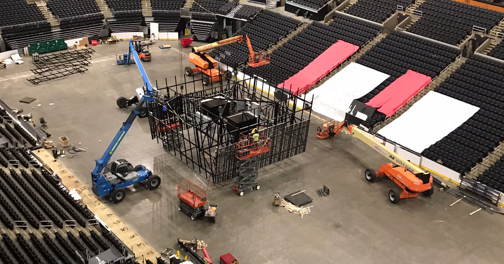 TD Garden Scoreboard Construction