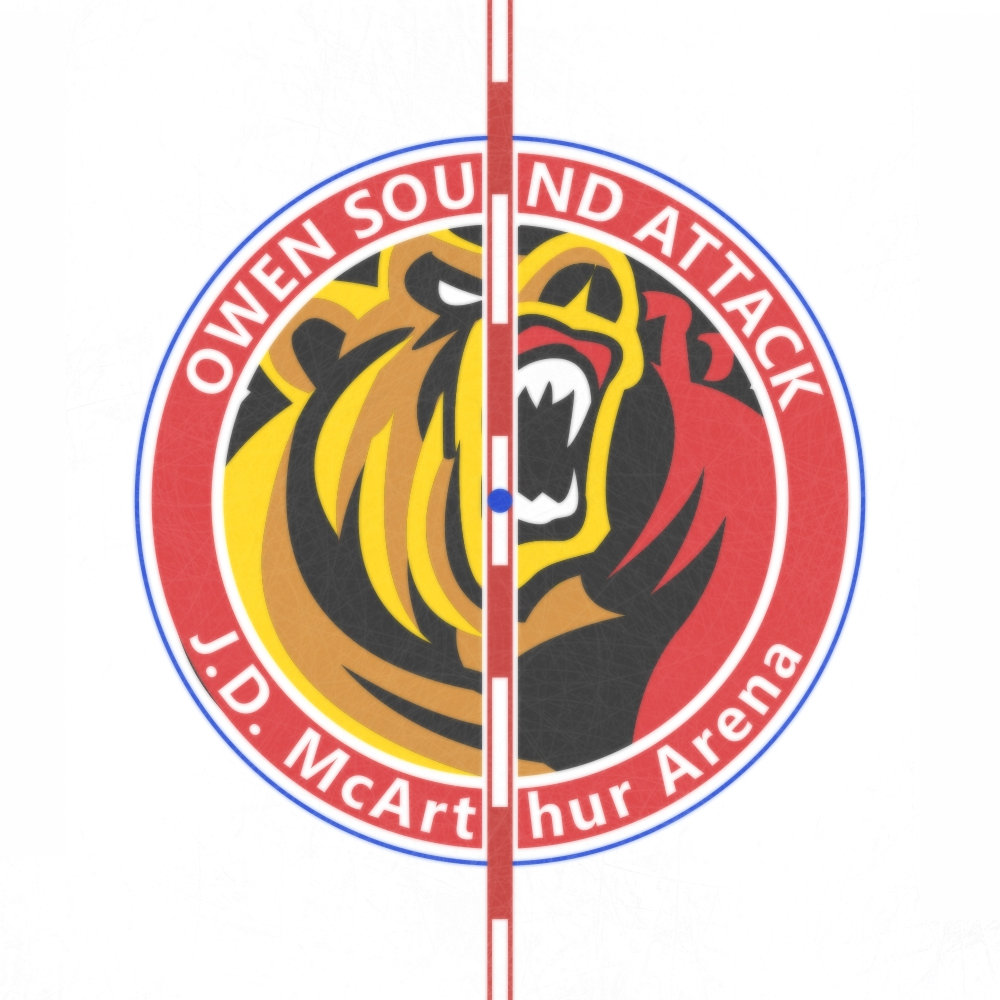 Owen Sound Attack 2023 Center Ice and Rink Layout | TheFaceoff.net