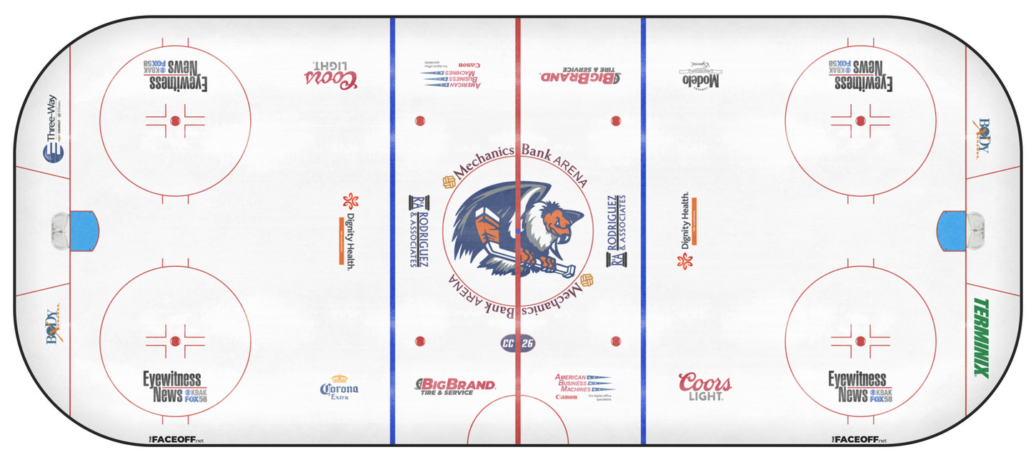 Bakersfield Condors 2021 Center Ice and Rink Layout | TheFaceoff.net