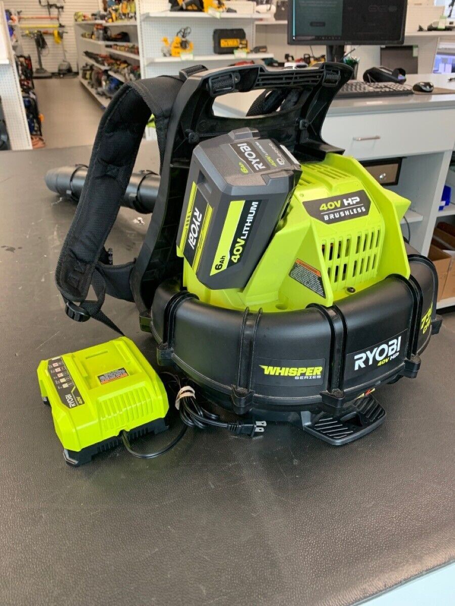 Ryobi RY404170VNM 40V HP Brushless Whisper Series Backpack Blower ...