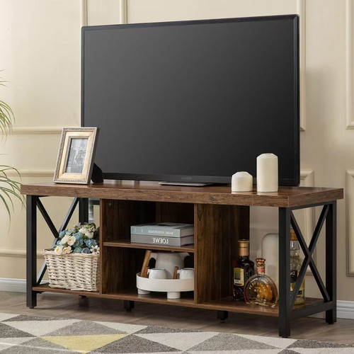 TV008- Rustic Sturdy X-Frame TV Stand with Open Storage | Pro Lite All ...