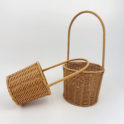 BAS002 - Elongated Handwoven Rattan-Style Basket with Handle | Pro Lite ...