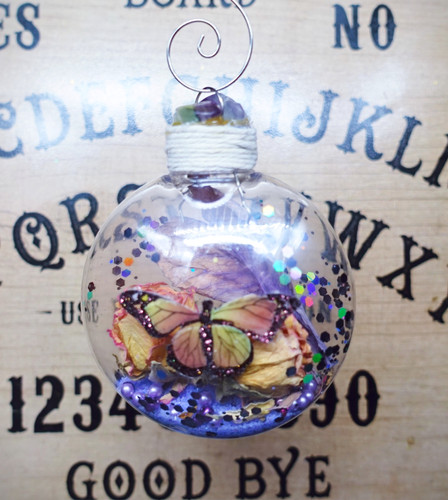 Disc Witch Ball-Purple Monarch Butterfly Fluorite | Belle Ravenstar