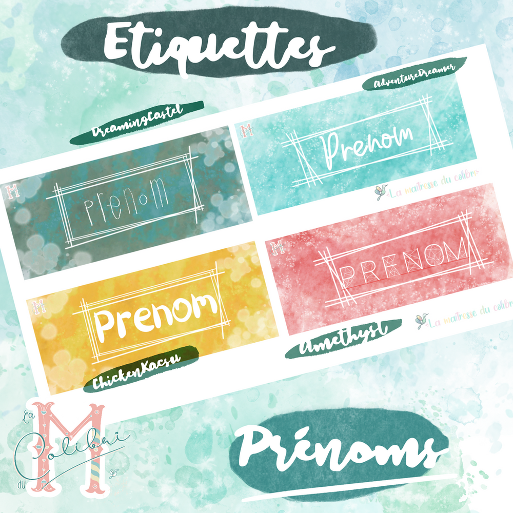 Etiquettes prénoms élèves