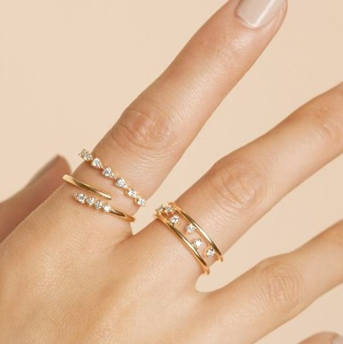 Celeste Dual-Band Diamond Statement Ring in 18k Gold | Innaya Jewelry | Jewelry Store in HK