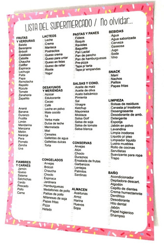 LISTA DE SUPER IMANTADA 22X15CM | tobarastore