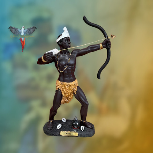 Orisha Oshosi Figurine - 12” Tall Lukumi Tradition Hunter Deity