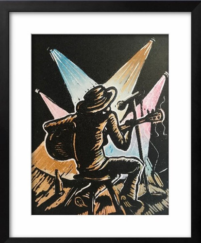 singer songwriter lino print | Ant savage art