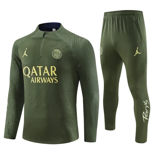 PSG Army Green 1/4 Zip tracksuit | Kickkudos