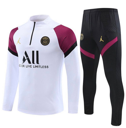 PSG White & Purple 1/4 Zip tracksuit | Kickkudos