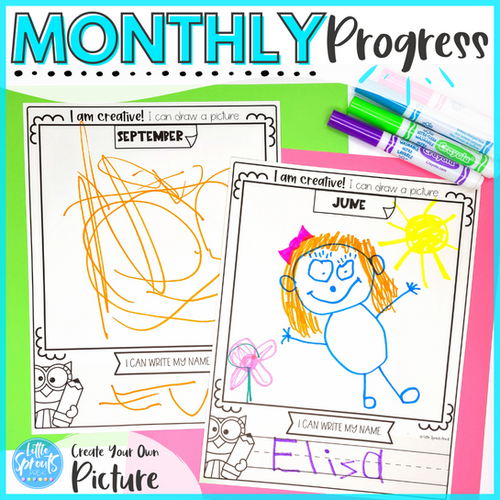Monthly Progress Activity | Write Name & Create a Picture | Portfolio ...