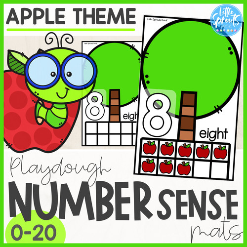 Playdough Number Sense Mats with Ten Frame Apple Theme | Little Sprouts ...