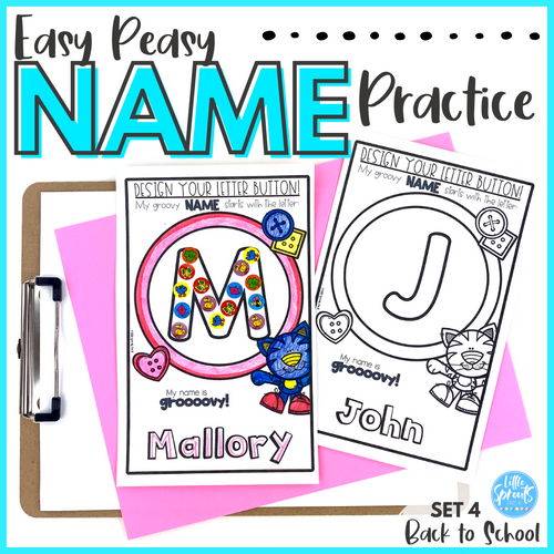 Back to School SET 4 Easy Peasy Name Activities PreK, Kinder | Little ...