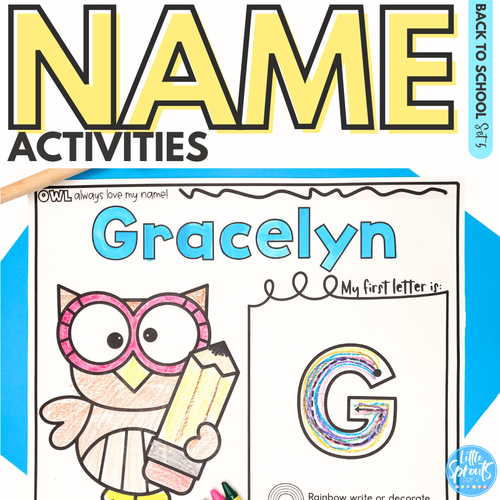 Back to School SET 5 Easy Peasy Name Activities PreK, Kinder | Little ...