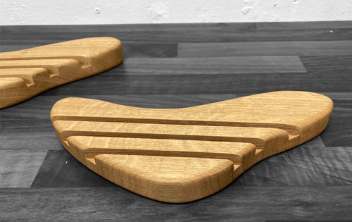 Pebble shaped Triple grooved display wooden stand | BooStarWood