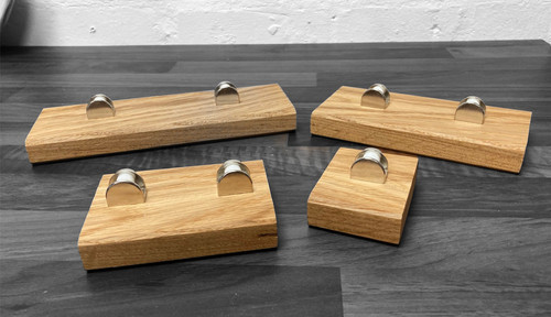Glass display stands made from Oak with Clamps | BooStarWood