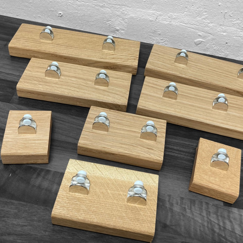 Glass display stands made from Oak with Clamps | BooStarWood