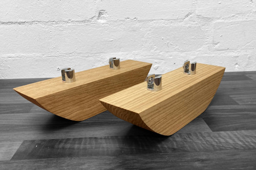 Large Boat design glass display stands made from Oak | BooStarWood