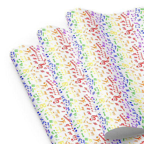 Rainbow Music Notes and Symbols Wrapping paper sheets | Clever ...