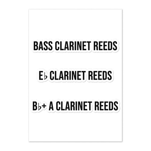 Clarinet Reed Box Labels Sticker sheet | Clever Clarinetist | Kansas City
