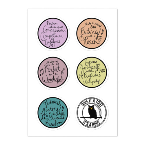 Musical Affirmations Sticker sheet | Clever Clarinetist | Kansas City