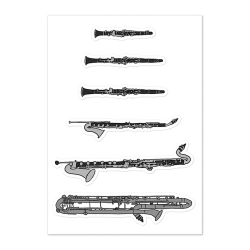 Clarinet Family Sticker sheet | Clever Clarinetist | Kansas City