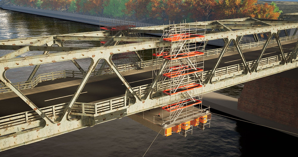 Innovative Suspended Platform for Marine Structures Over Water