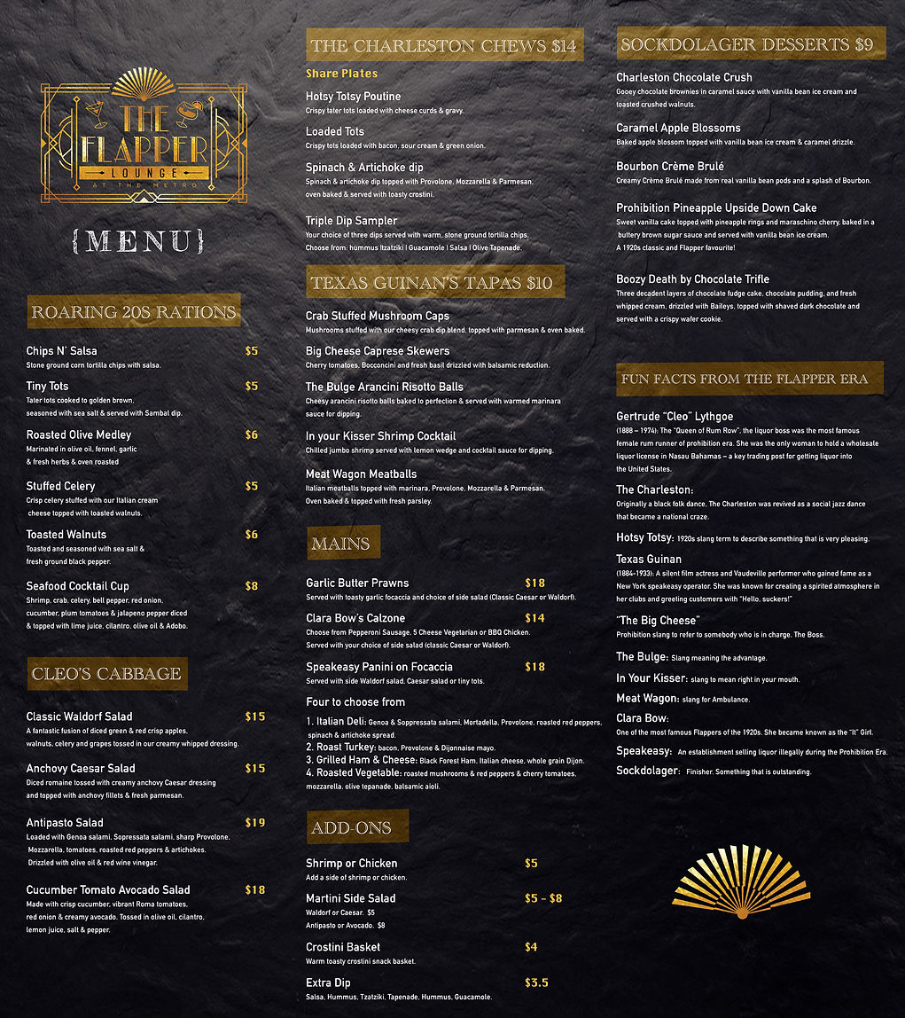 MENUS | Flapper Lounge