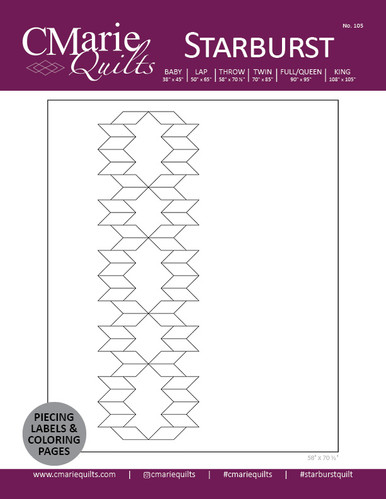 Starburst Coloring Pages and Piecing Labels | CMarie Quilts