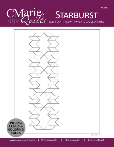Starburst Coloring Pages and Piecing Labels | CMarie Quilts