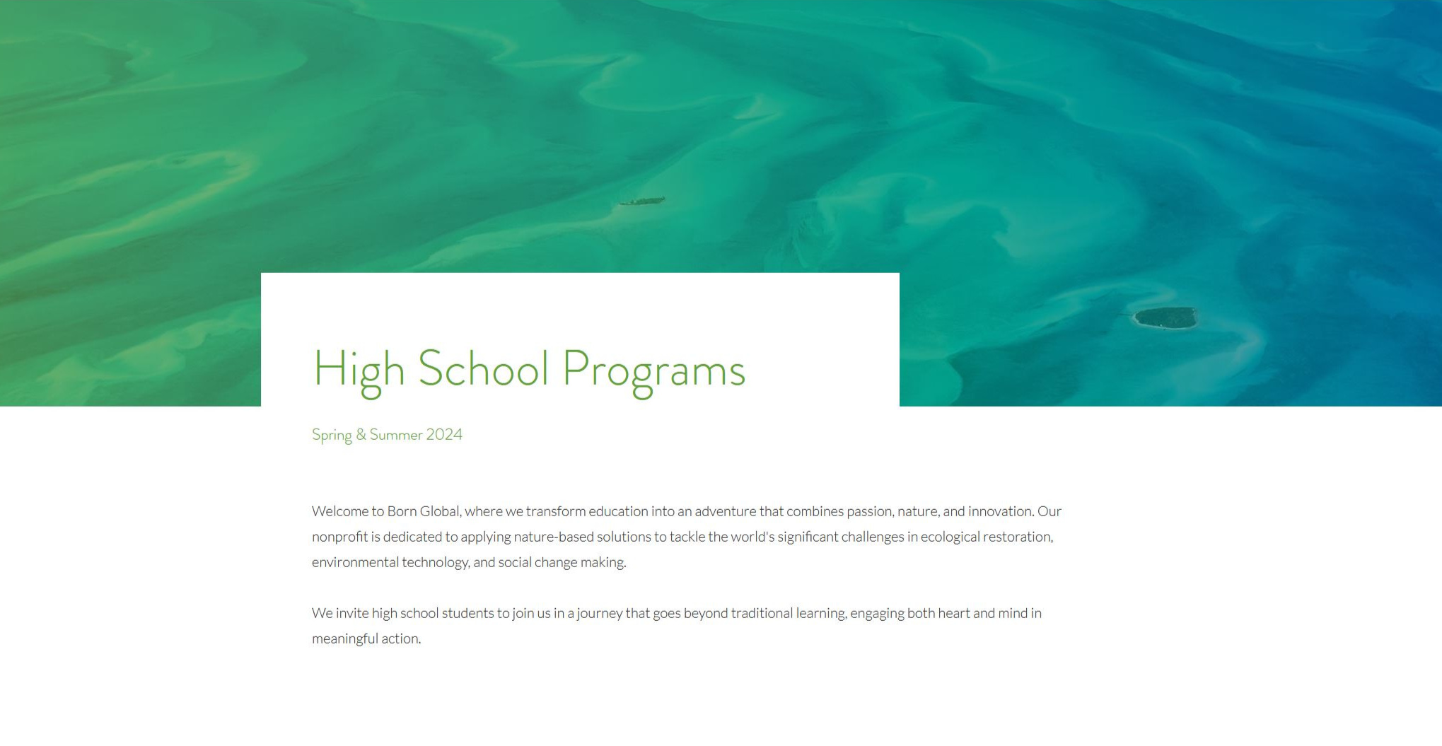 High School Programs | Born Global