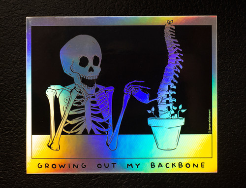 Growing Out My Backbone Holographic Rainbow Sticker | Joyce Rainbow