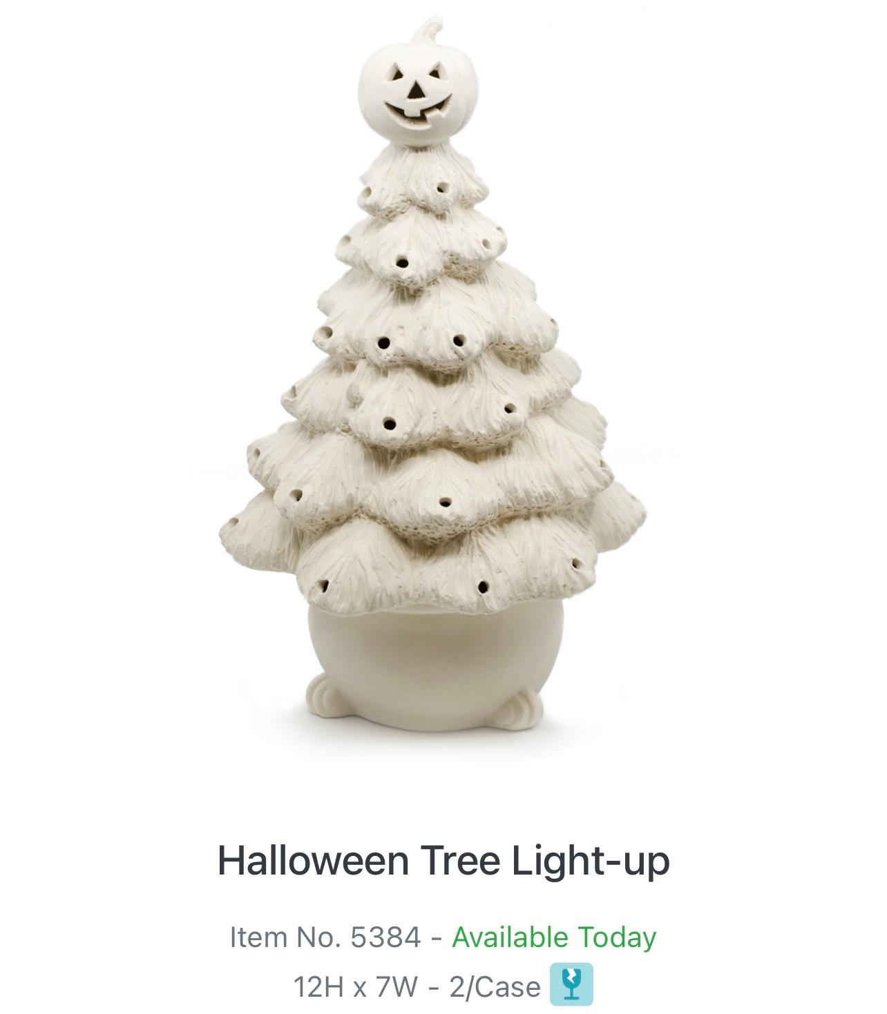 Ceramic Tree Replacement Bulbs Small Decor Tabletop 9'' Halloween ...