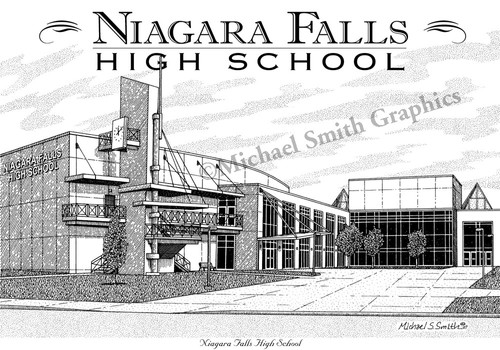 Niagara Falls High School wall art print by Michael Smith Graphics