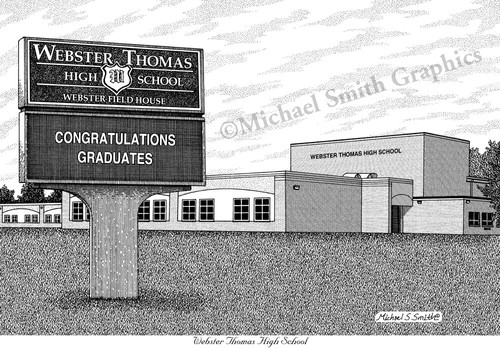 Webster Thomas High School wall art print by Michael Smith Graphics