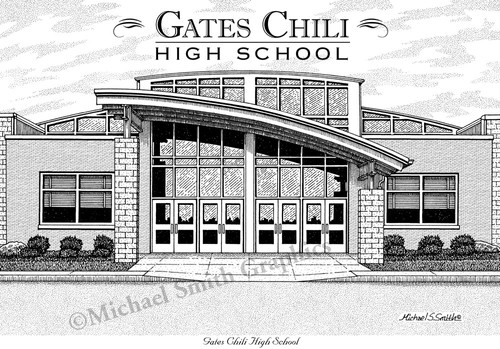 Gates Chili High School wall art print by Michael Smith Graphics