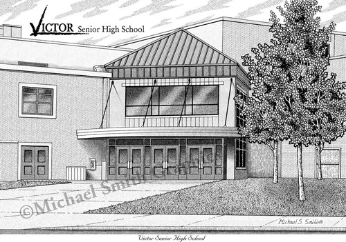 Victor Senior High School wall art print by Michael Smith Graphics
