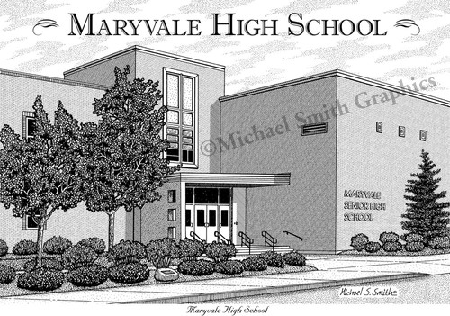 Maryvale High School wall art print by Michael Smith Graphics