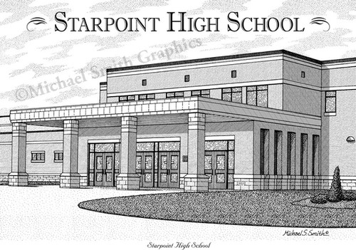 Starpoint High School wall art print by Michael Smith Graphics