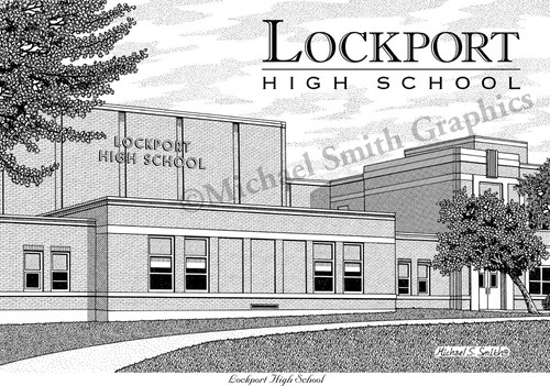 Lockport High School wall art print by Michael Smith Graphics