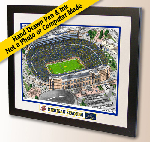 Michigan Wolverines wall art, Michigan Stadium art print, Fan gift