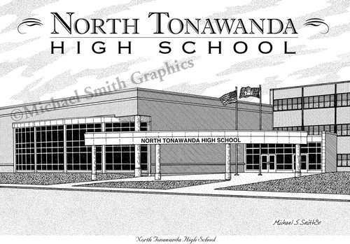 North Tonawanda High School wall art print by Michael Smith Graphics